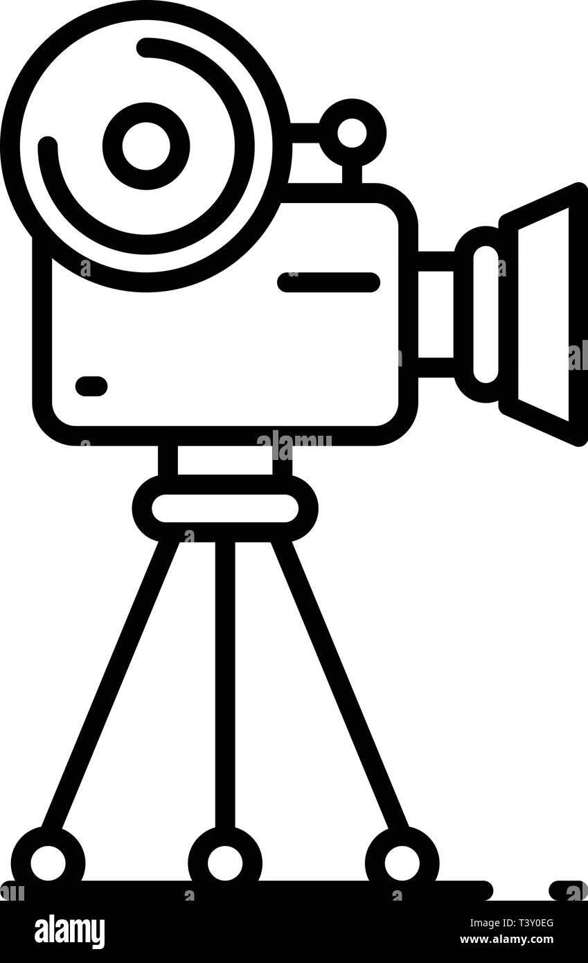 Retro video camera icon, outline style Stock Vector Image & Art - Alamy