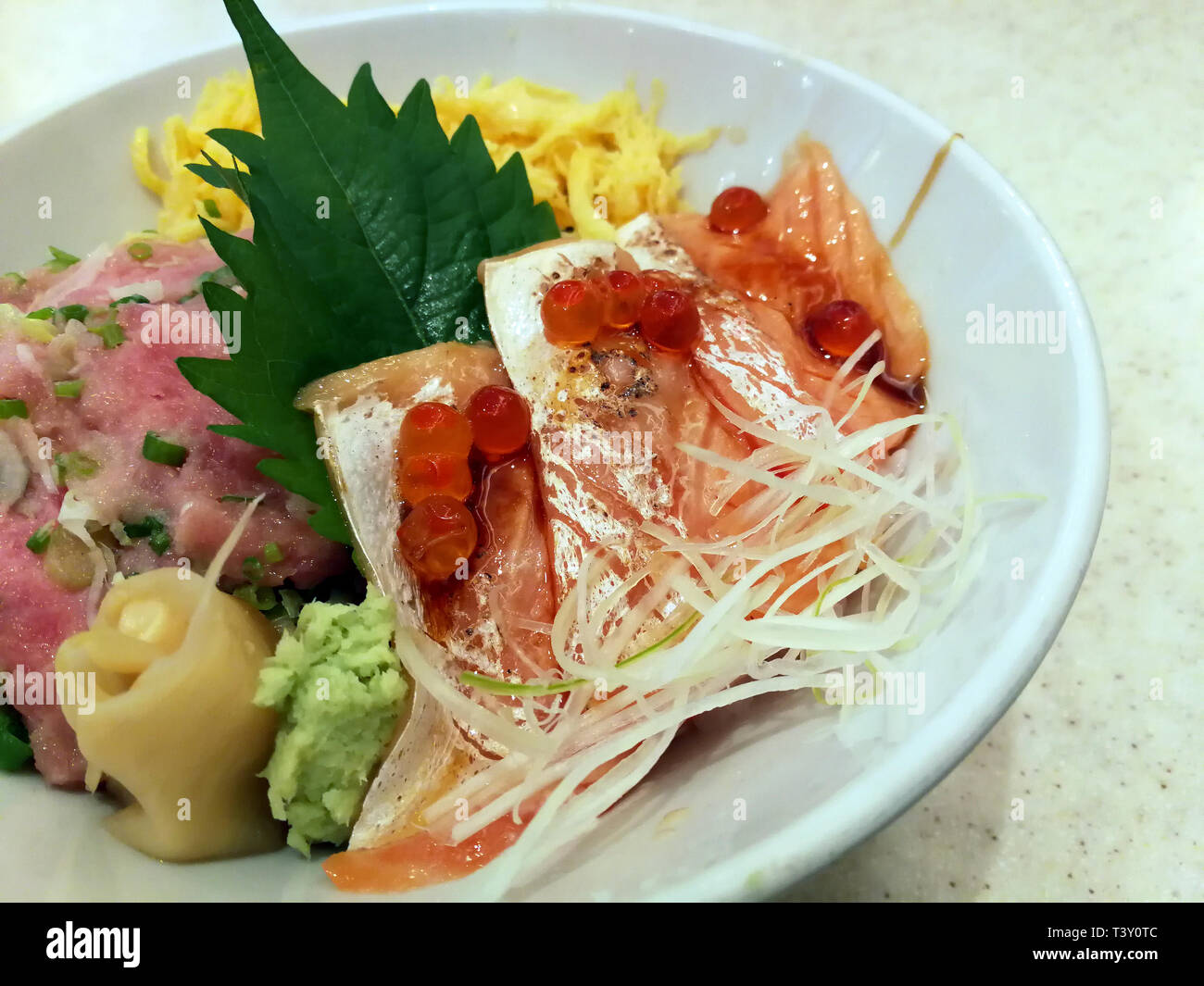 Grilled salmon with rice, japanese food Stock Photo - Alamy