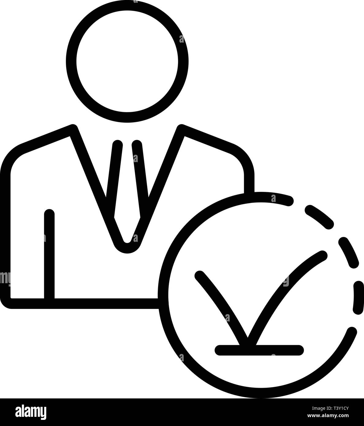 Recruitment man approved icon, outline style Stock Vector Image & Art ...
