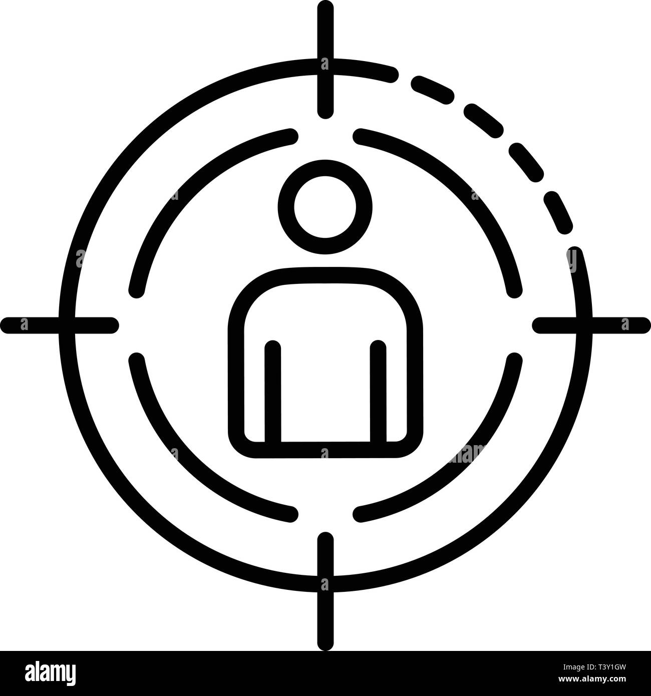 Recruitment target man icon, outline style Stock Vector Image & Art - Alamy