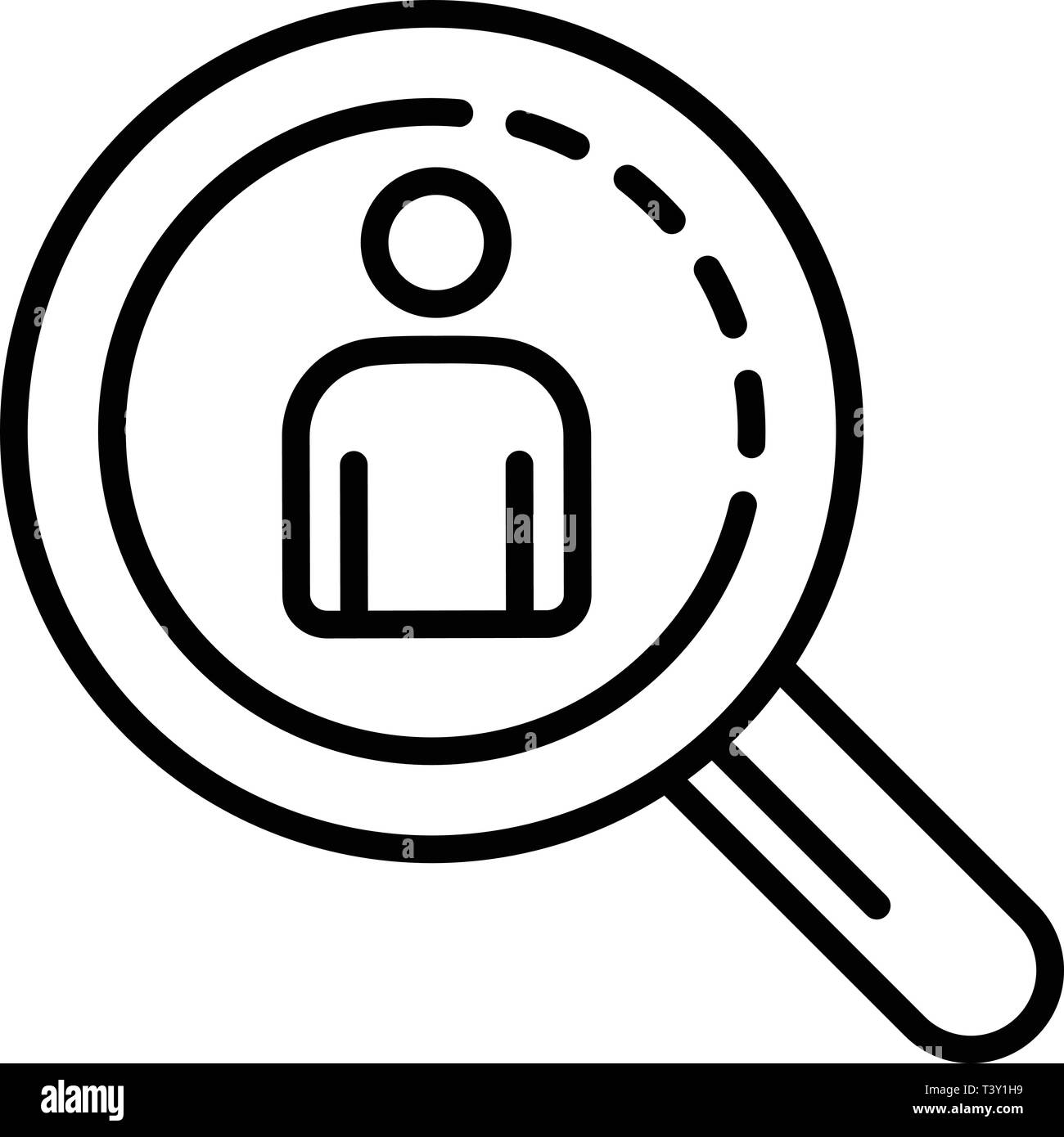 Magnify recruitment glass icon, outline style Stock Vector Image & Art ...