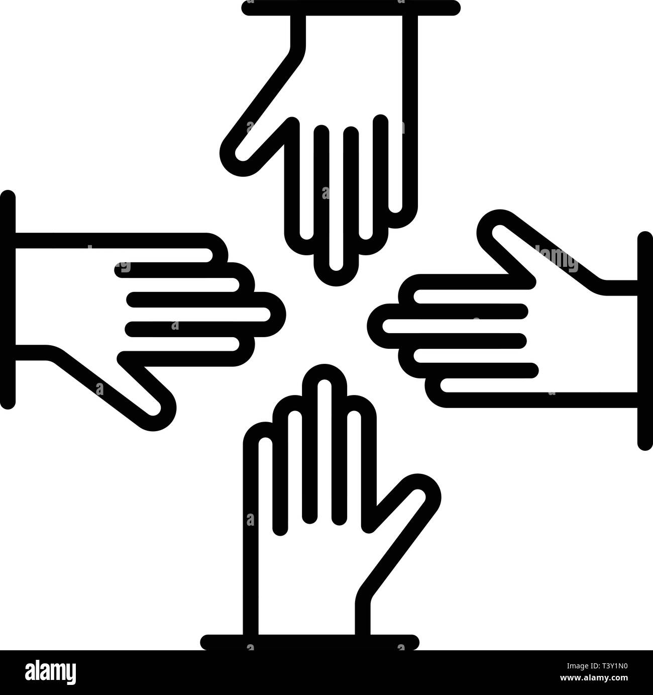 Volunteer hand group icon, outline style Stock Vector Image & Art - Alamy