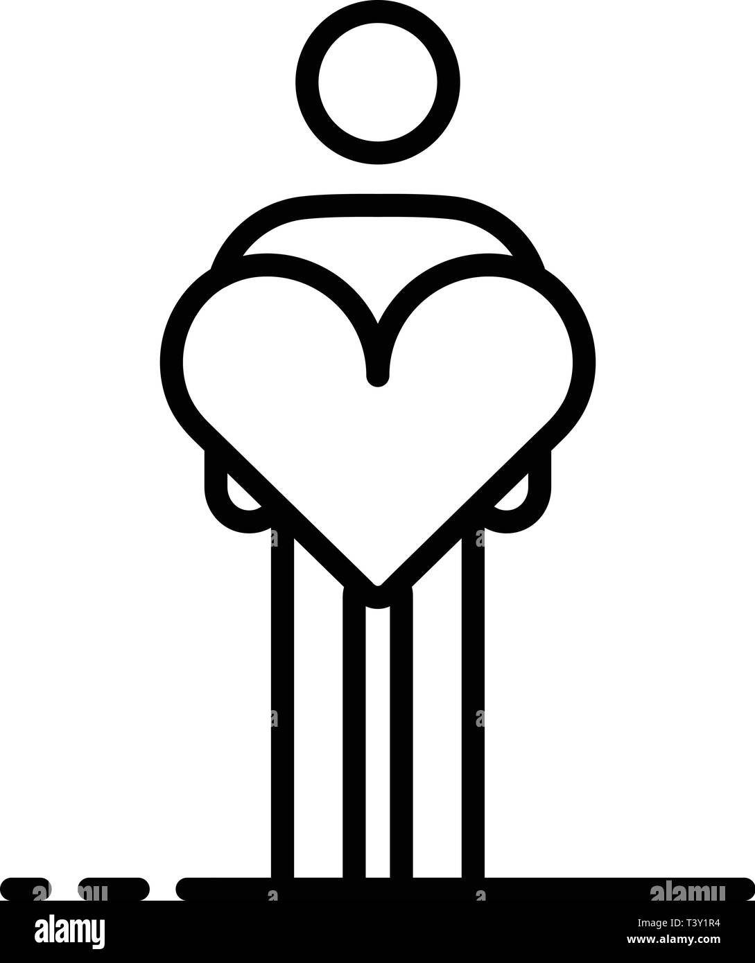 Man take care heart icon, outline style Stock Vector Image & Art - Alamy