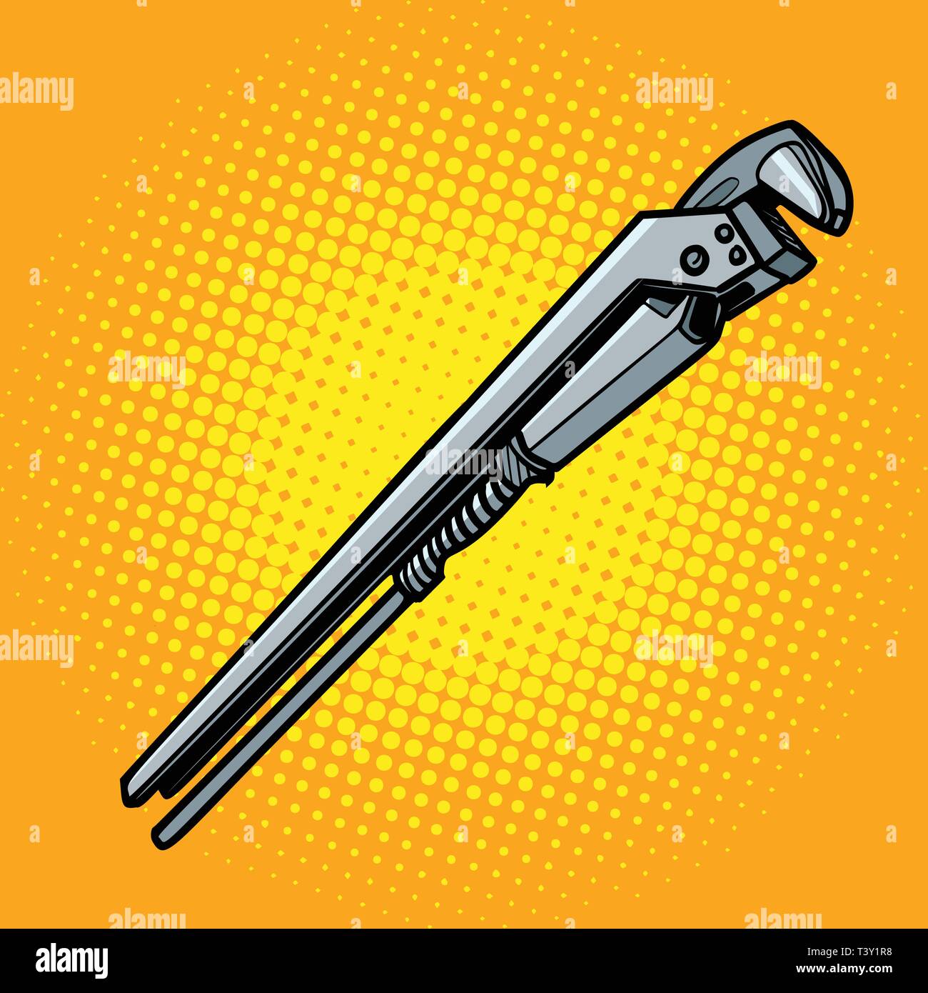 adjustable wrench. working tool. Pop art retro vector illustration ...