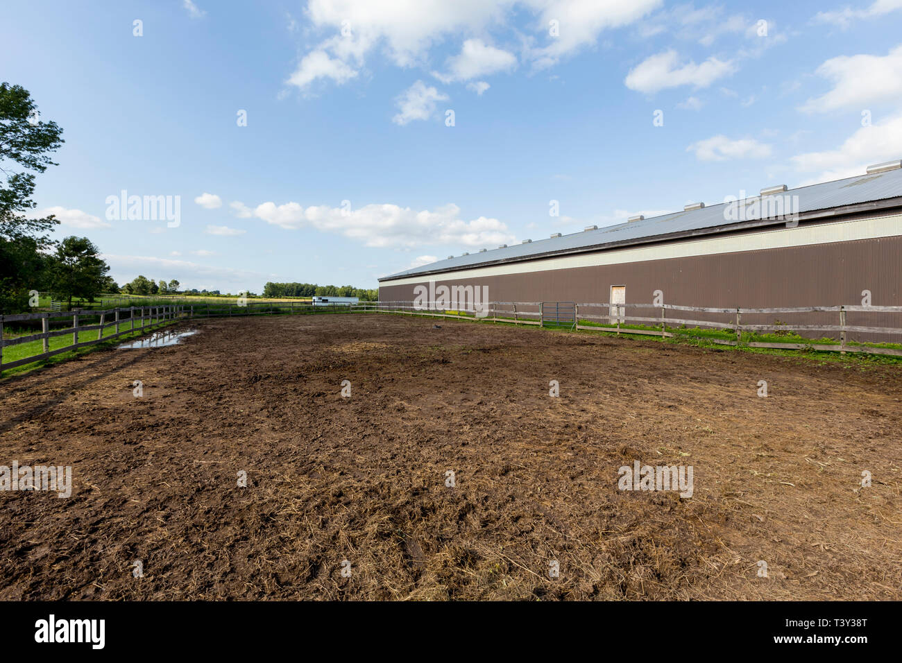 Open space and farm buildings, shed, in the countryside Stock Photo - Alamy