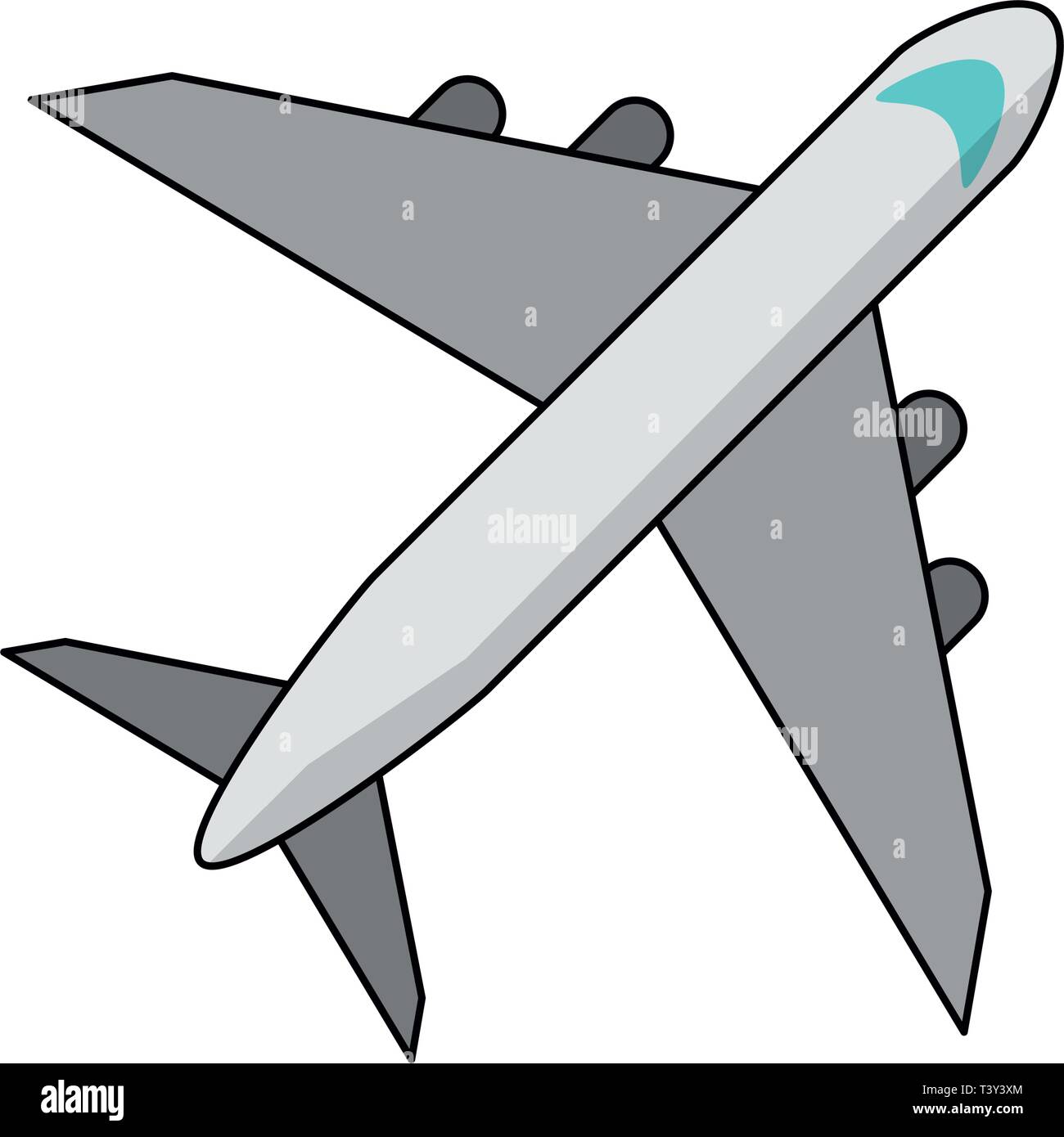 Airplane jet isolated topview Stock Vector Image & Art - Alamy
