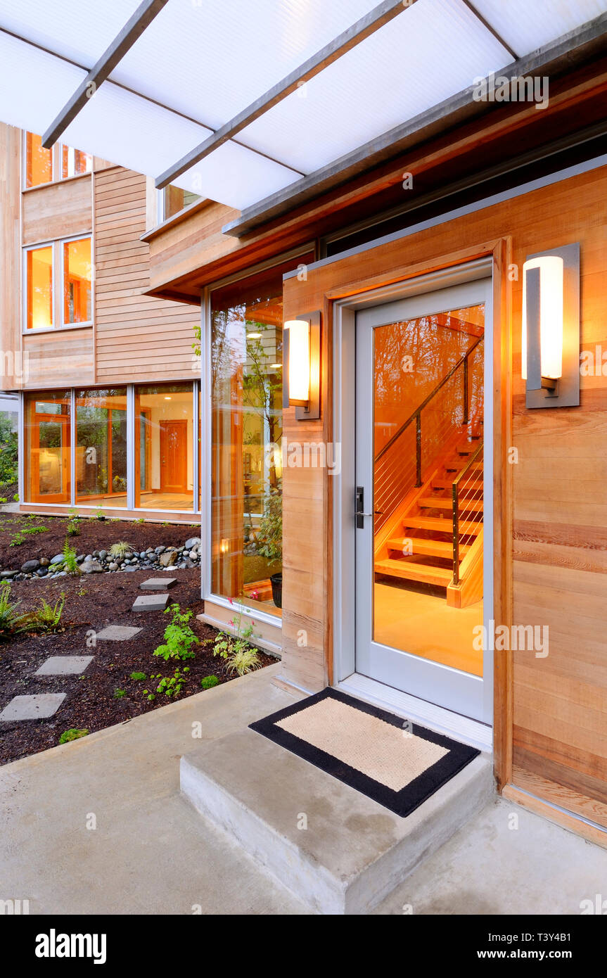 Glass windows and doors of modern house Stock Photo - Alamy