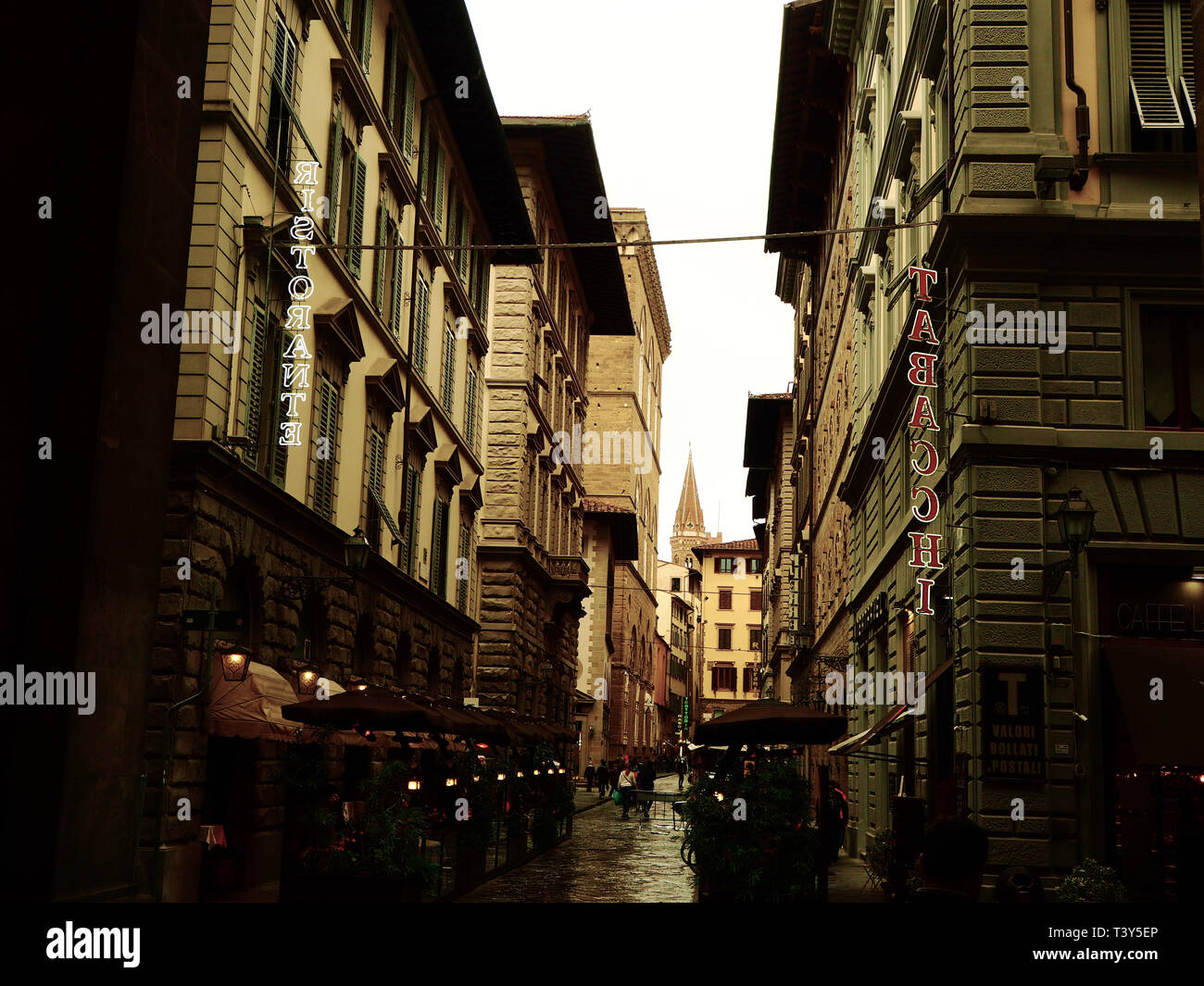 Romantic street in Florence Stock Photo - Alamy