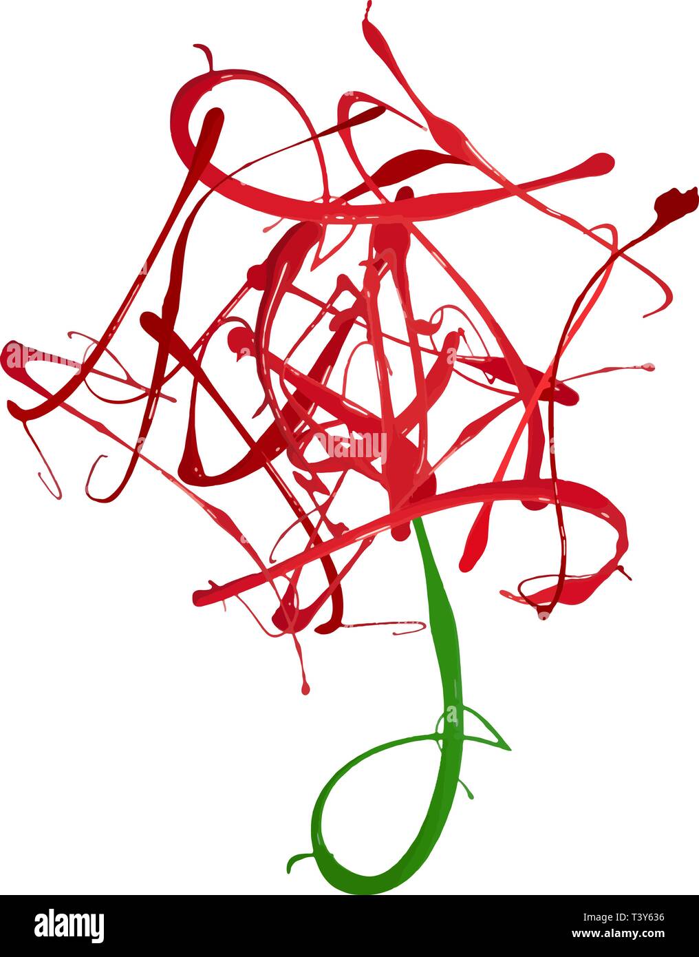 Abstract Rose Flower Paint Sign Illustration Vector Stock Vector Image ...