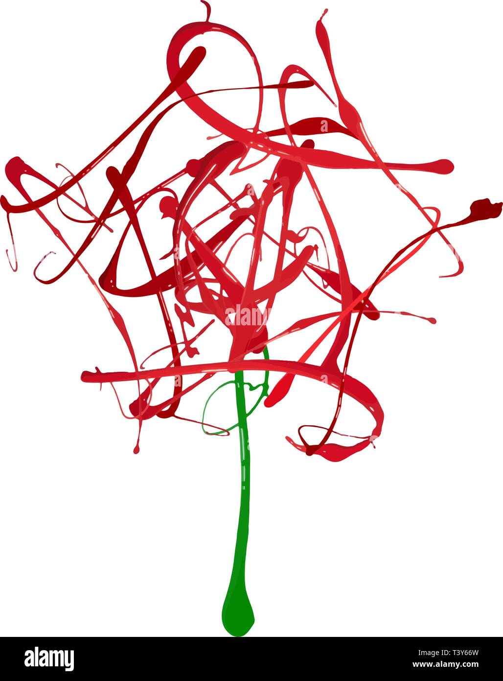 Abstract Rose Flower Paint Sign Illustration Vector Stock Vector Image ...