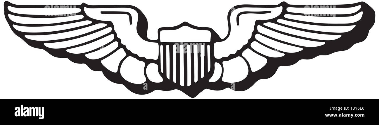 Flying Wings Emblem Stock Photo - Alamy