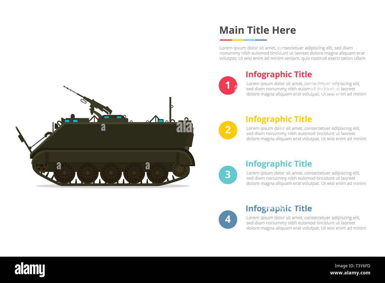 apc personel army carrier infographics template with 4 points of free ...