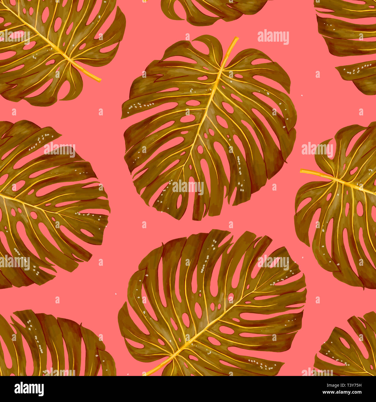 tropical botanical plants, background with leaves of coconut and banana ...