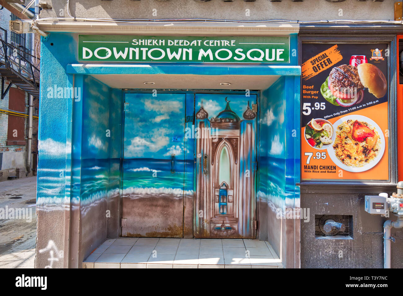Toronto, Ontario, Canada-4 April, 2019: Downtown mosque near Dundas ...
