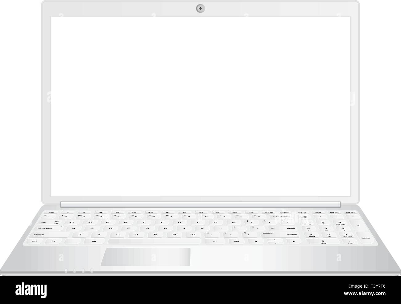 A black laptop realistic vector illustration, front view Stock Vector ...