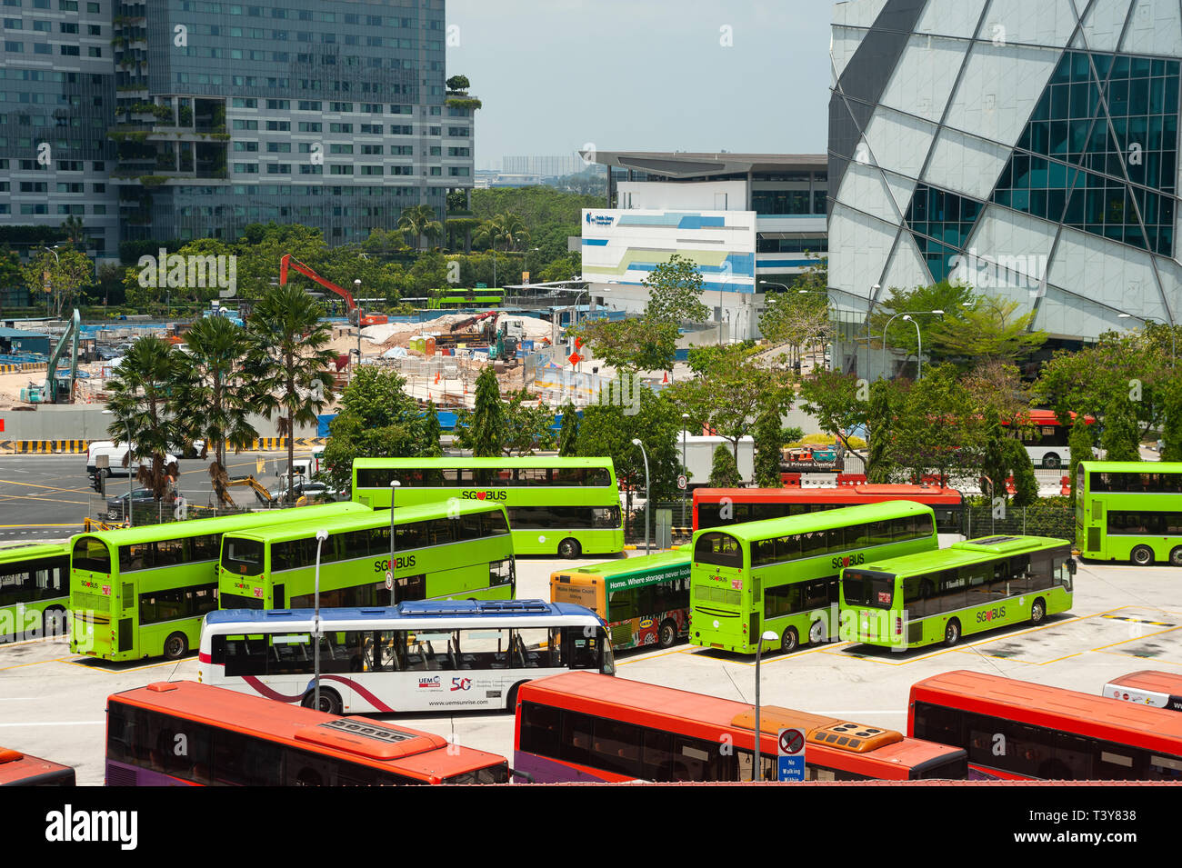 19.03.2019, Singapore, Republic of Singapore, Asia - An elevated view ...