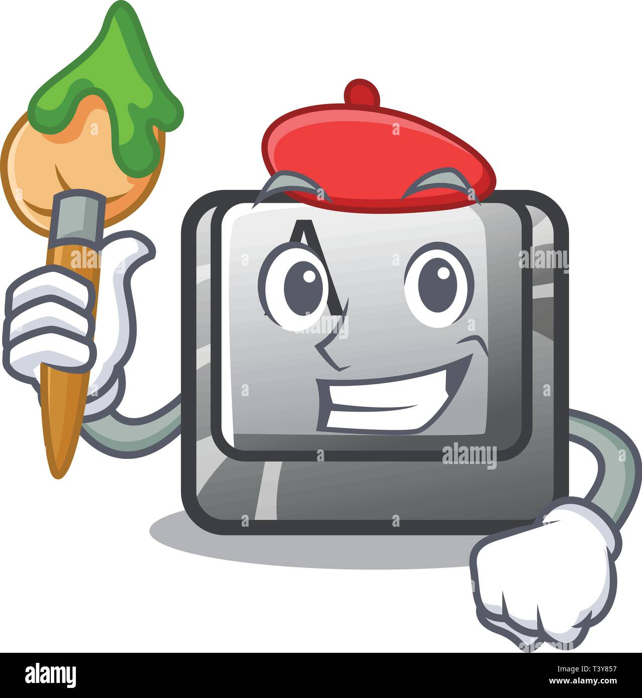 Artist button A isolated with the mascot Stock Vector Image & Art - Alamy