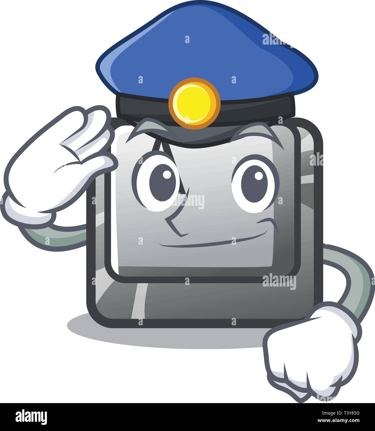 Police button A isolated with the mascot Stock Vector Image & Art - Alamy