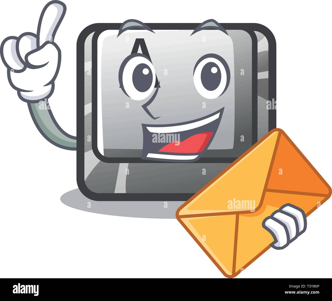 Keyboard of a computer and an envelope Stock Vector Images - Alamy