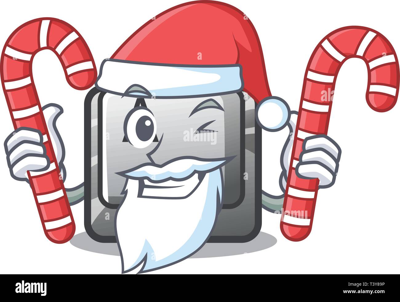 Santa with candy A button attached a cartoon keyboard Stock Vector ...