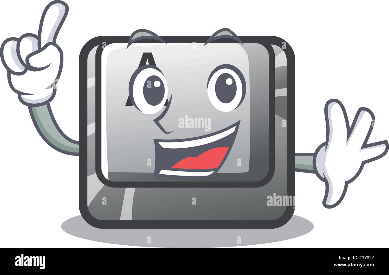 Finger A button attached a cartoon keyboard Stock Vector Image & Art ...