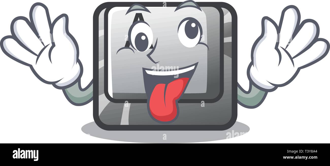 Crazy A button attached a cartoon keyboard Stock Vector Image & Art - Alamy