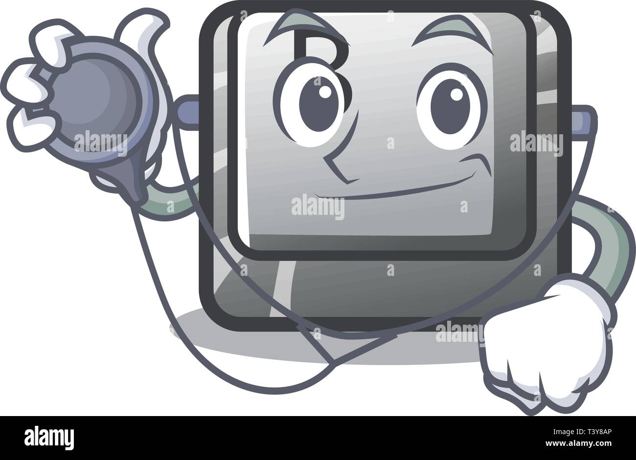 Doctor button B installed on cartoon computer Stock Vector Image & Art ...