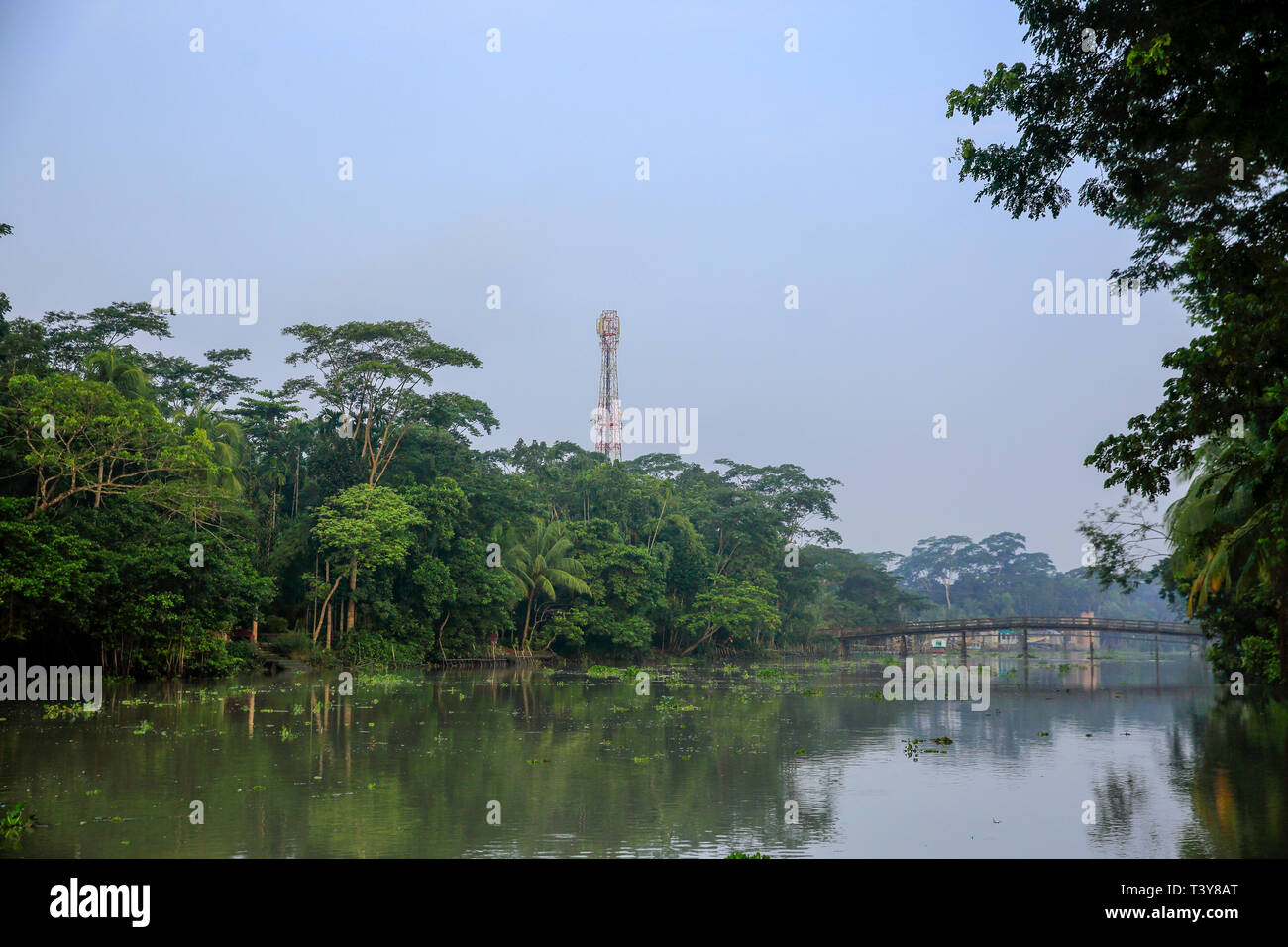 A run-down bridge over a canal at Najirpur in Pirojpur, bangladesh ...