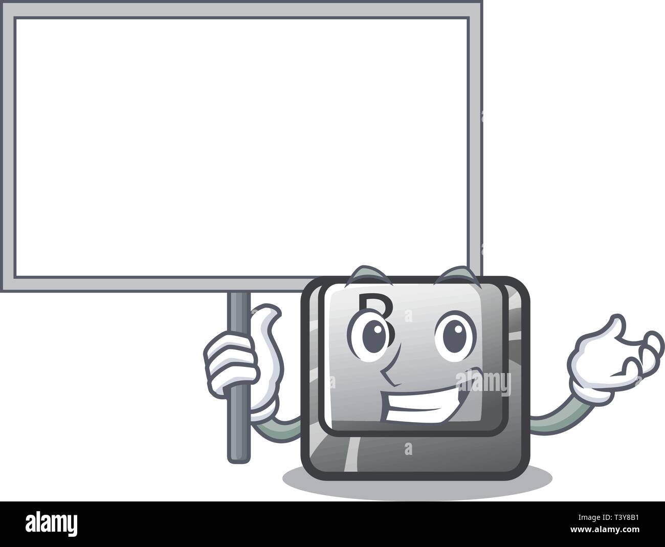 Bring board button B installed on cartoon computer Stock Vector Image ...