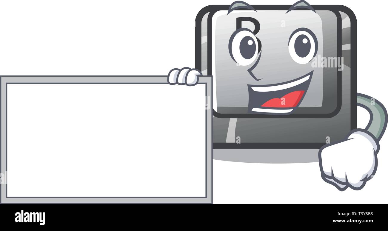 With board button B installed on cartoon computer Stock Vector Image ...