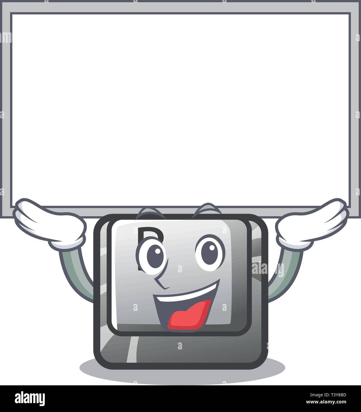 Up board button B installed on cartoon computer Stock Vector Image ...
