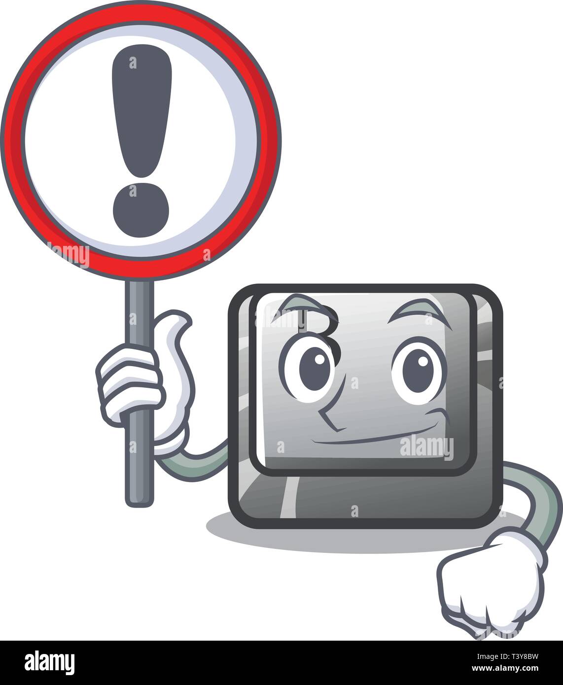 With sign button B installed on cartoon computer Stock Vector Image ...