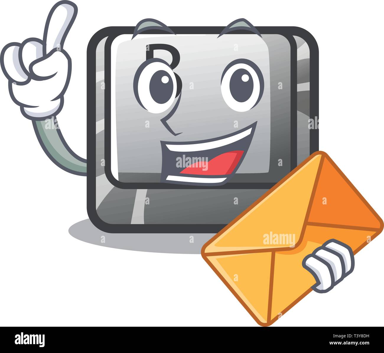 With envelope button B isolated with the cartoon Stock Vector Image ...