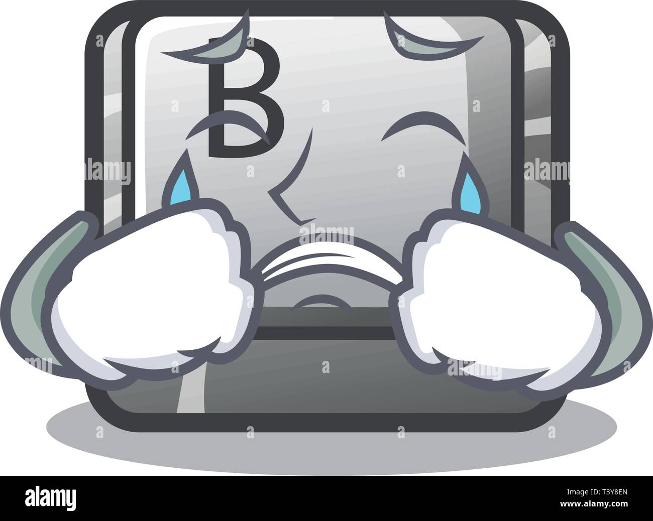 Crying button B on a mascot keyboard Stock Vector Image & Art - Alamy