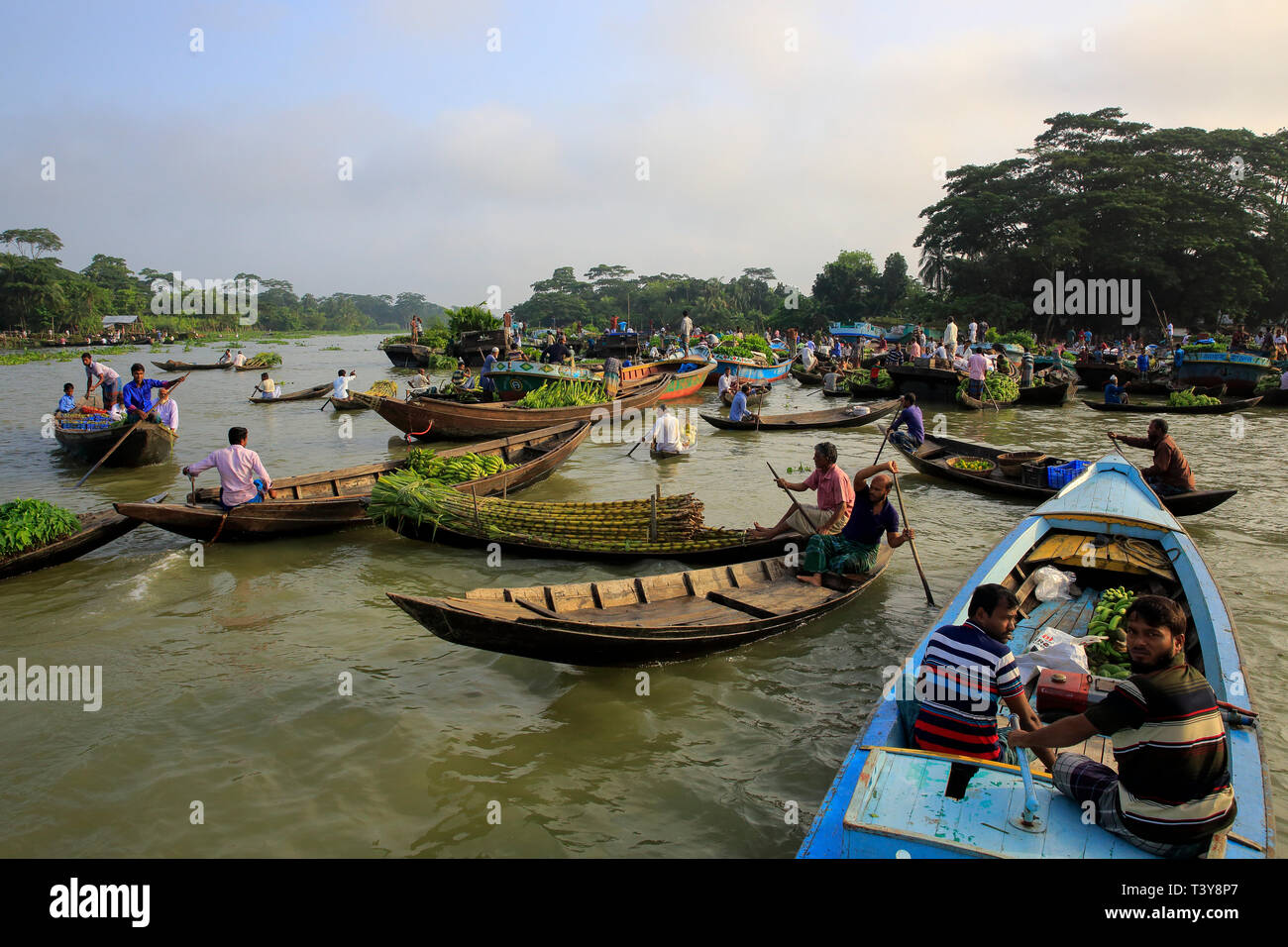 Agricultural floating market at Najirpur in Pirojpur district ...