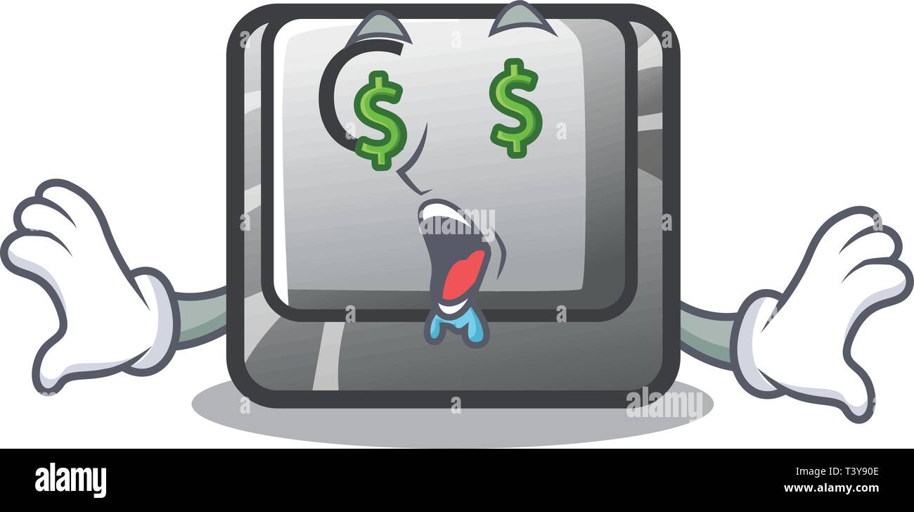 Money eye button C installed on cartoon computer Stock Vector Image ...