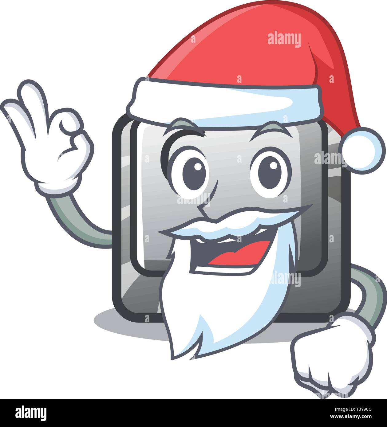 Santa button C installed on cartoon computer Stock Vector Image & Art ...
