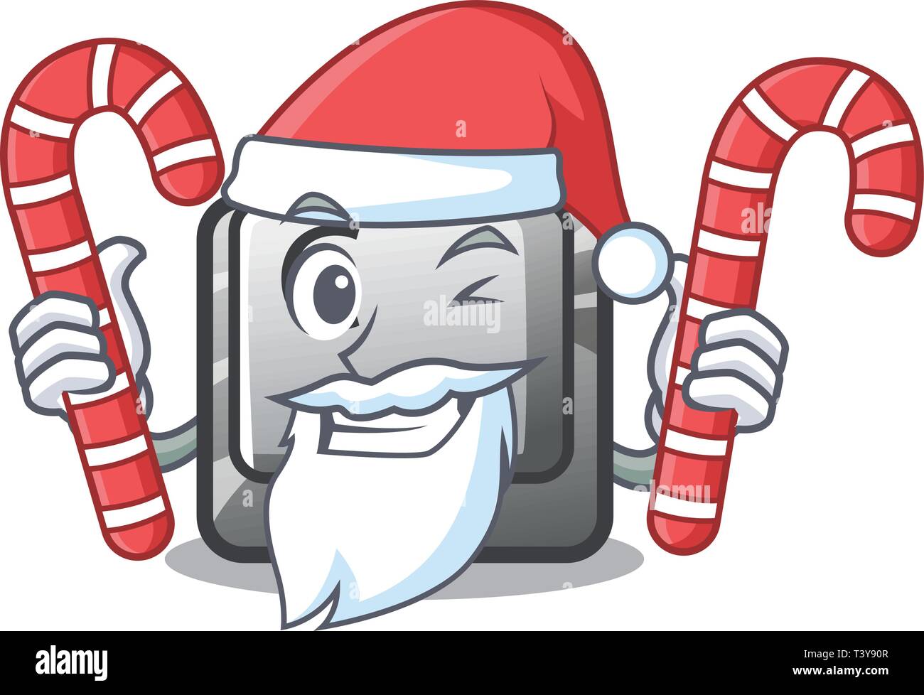 Santa with candy button C installed on cartoon computer Stock Vector ...