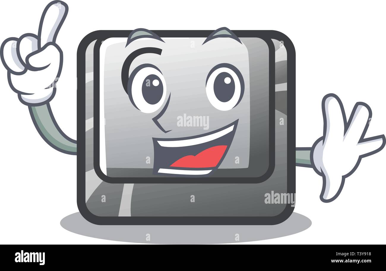 Finger button C installed on cartoon computer Stock Vector Image & Art ...