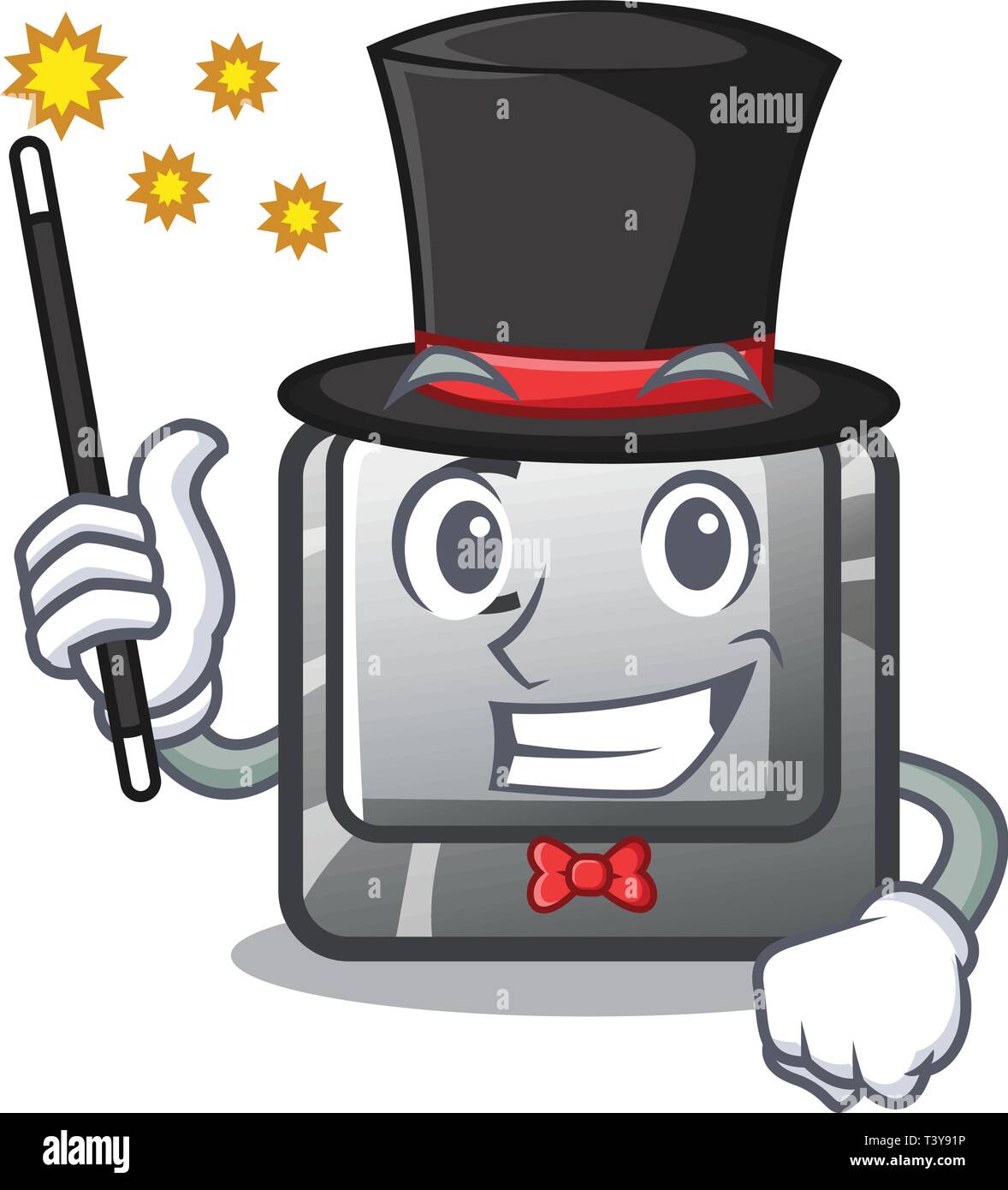 Magician button C installed on cartoon computer Stock Vector Image ...