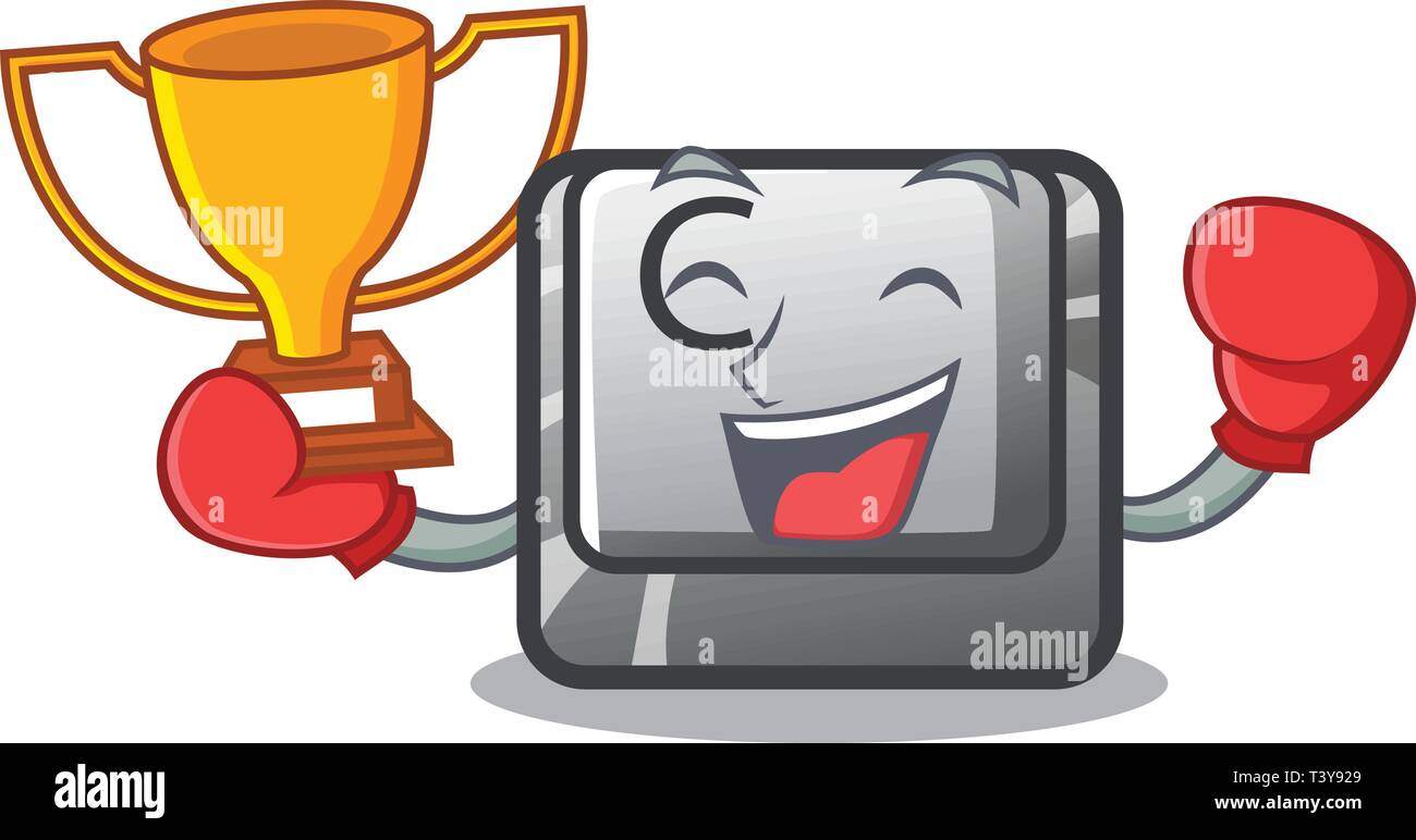 Boxing winner button C installed on cartoon computer Stock Vector Image ...