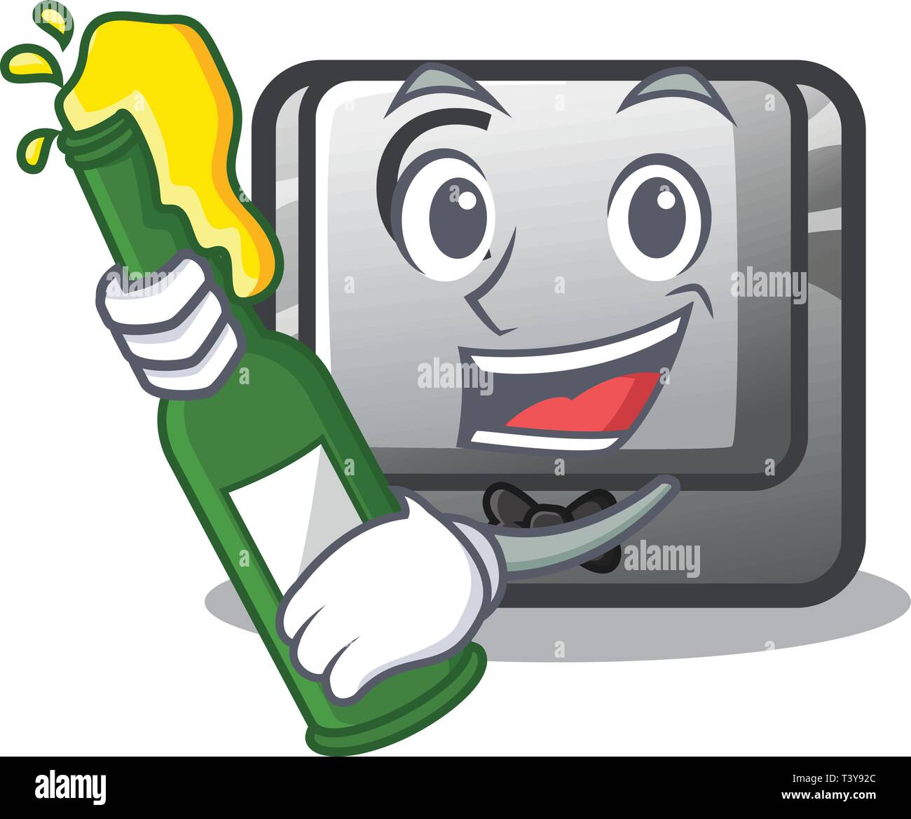 With beer button C installed on cartoon computer Stock Vector Image ...
