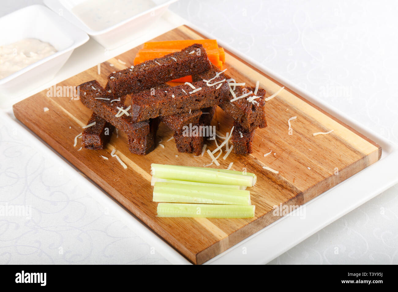 Garlick bread with celery and carrots Stock Photo - Alamy