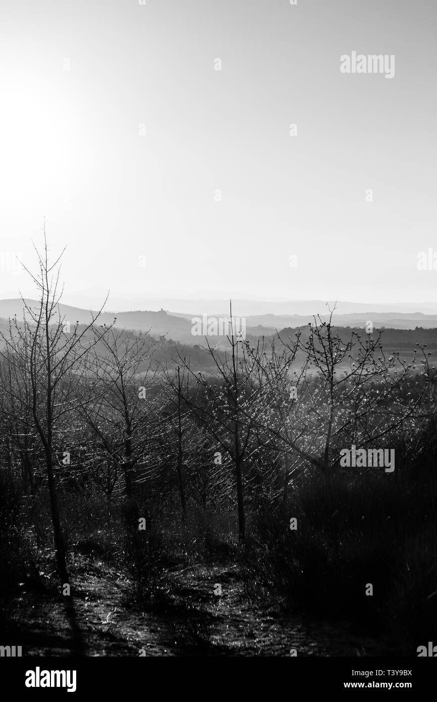 Spring sunrise view mountains Black and White Stock Photos & Images - Alamy