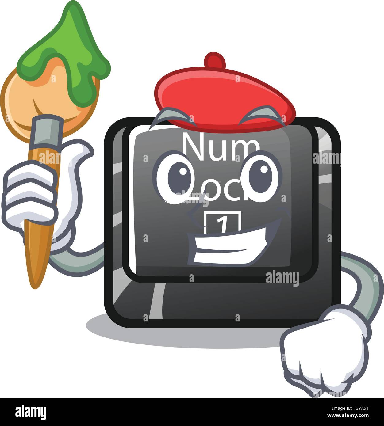 Artist num lock isolated with the character Stock Vector Image & Art ...