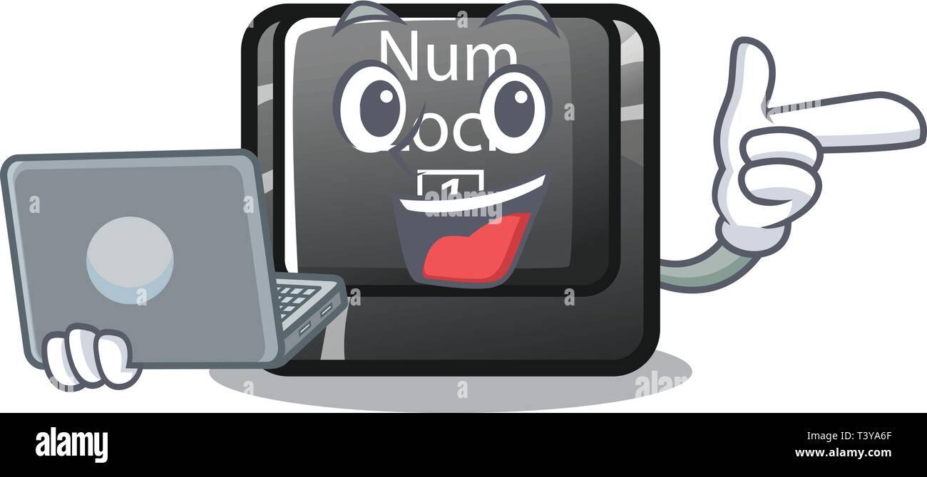 With laptop num lock isolated with the character Stock Vector Image ...