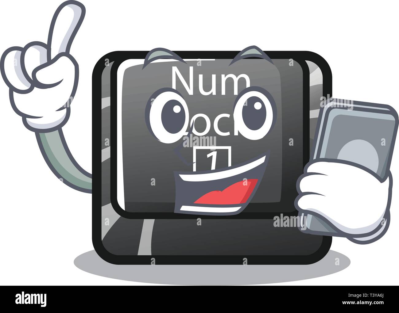 With phone num lock isolated with the character Stock Vector Image ...