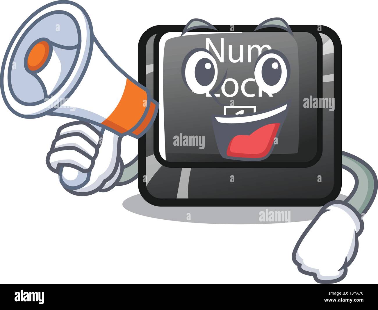 With megaphone num lock isolated with the character Stock Vector Image ...