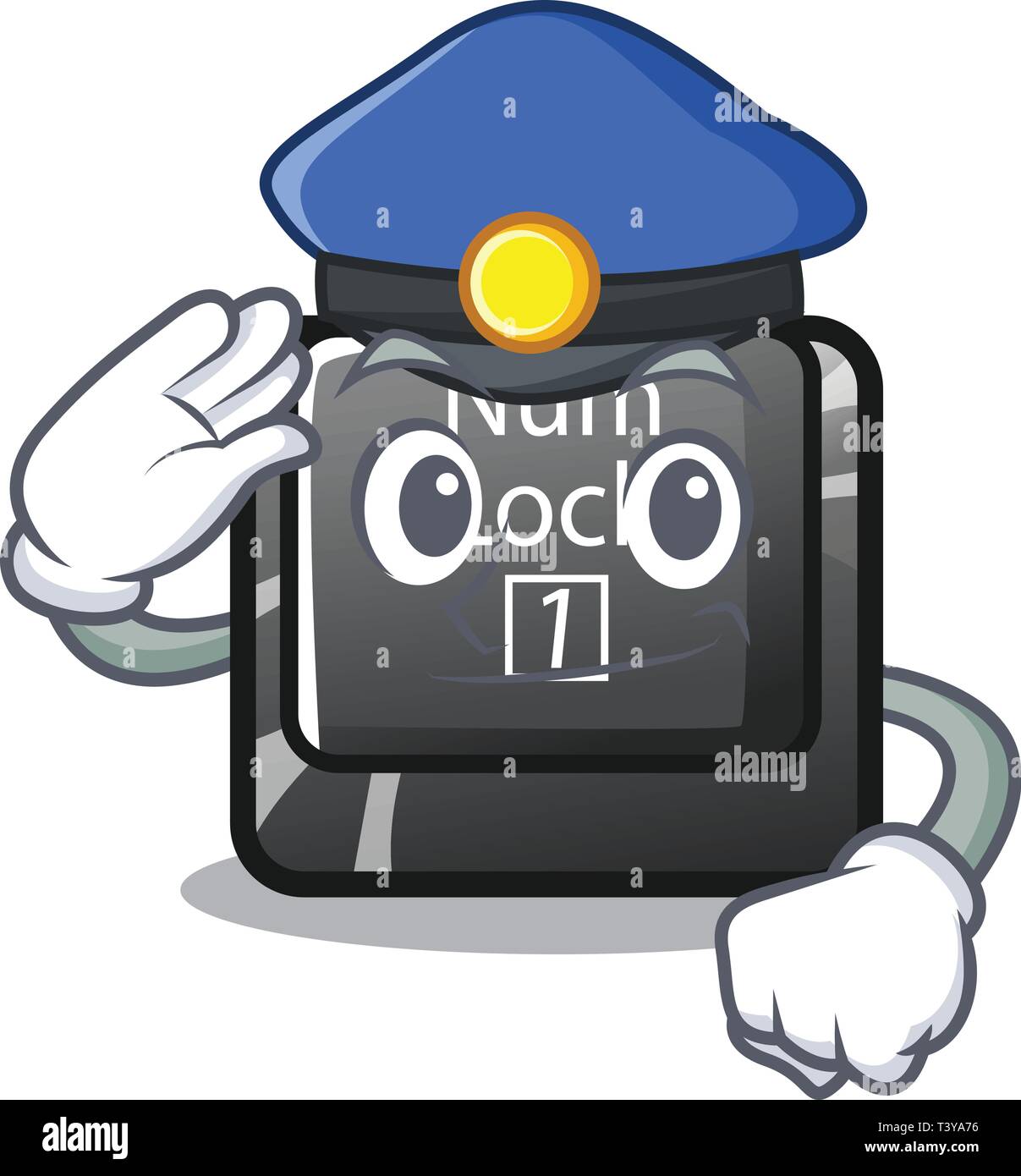 Police num lock isolated with the character Stock Vector Image & Art ...