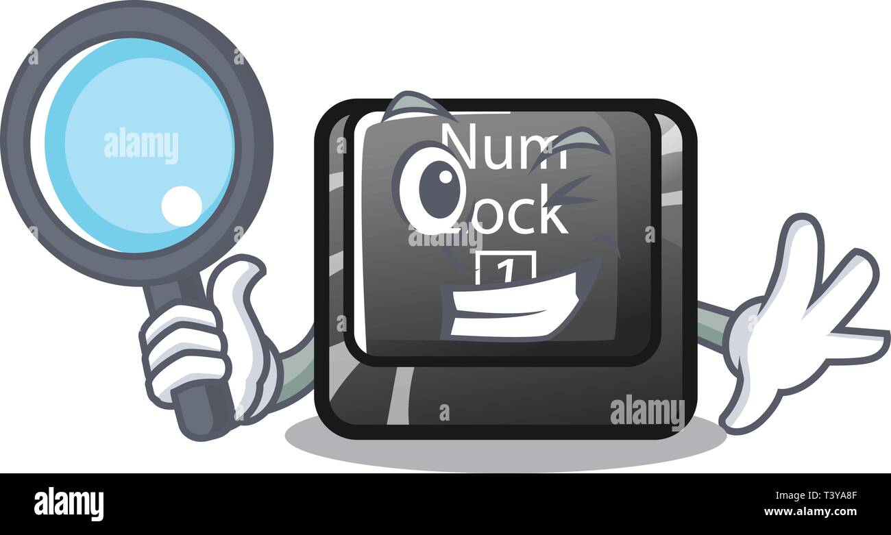 Detective num lock in the cartoon shape Stock Vector Image & Art - Alamy